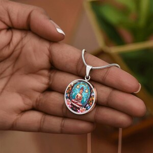 Personalized Buddha Stained Glass Style Pendant Necklace | Buddha ...