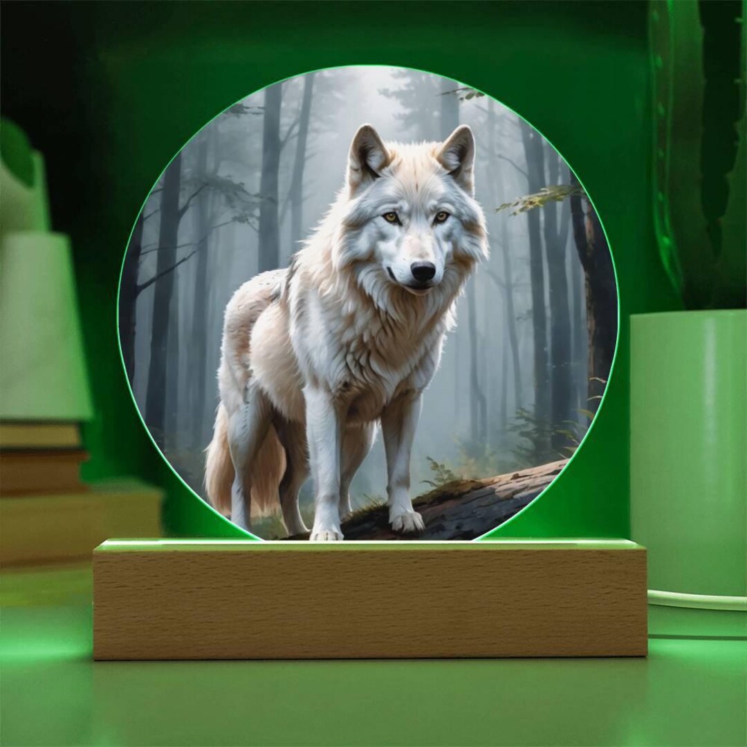 Winter Wolf LED Light Plaque, 3D Image, LED Night Light, Gift for Him ...