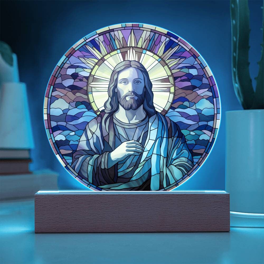Jesus Christ Stained Glass Style Plaque Catholic Christian - Etsy