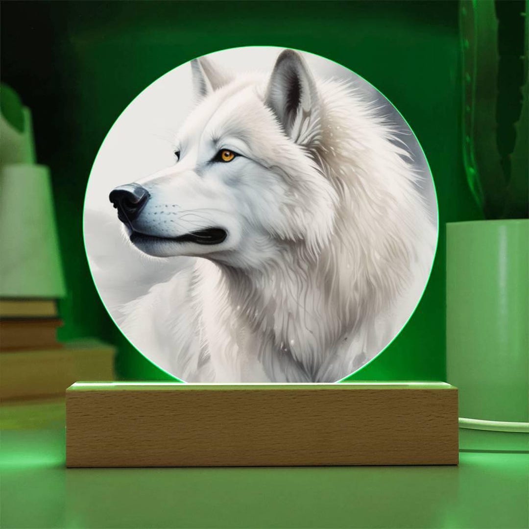 Winter Wolf LED Light Plaque, 3D Image, LED Night Light, Gift for Him ...
