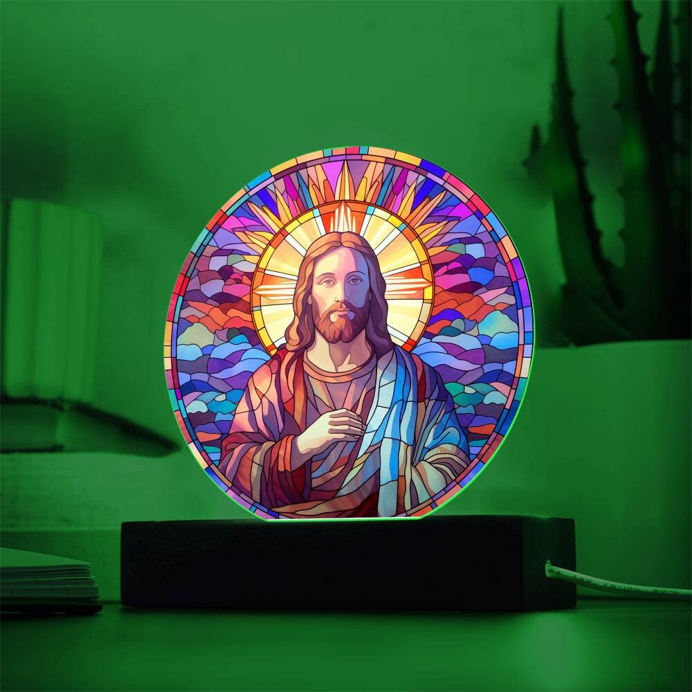 Jesus Christ Stained Glass Style Plaque Catholic Christian - Etsy