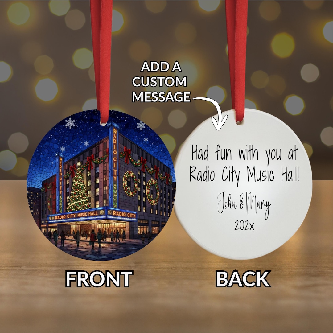 Radio City Music Hall Christmas Ornament or LED Plaque – Stained Glass ...
