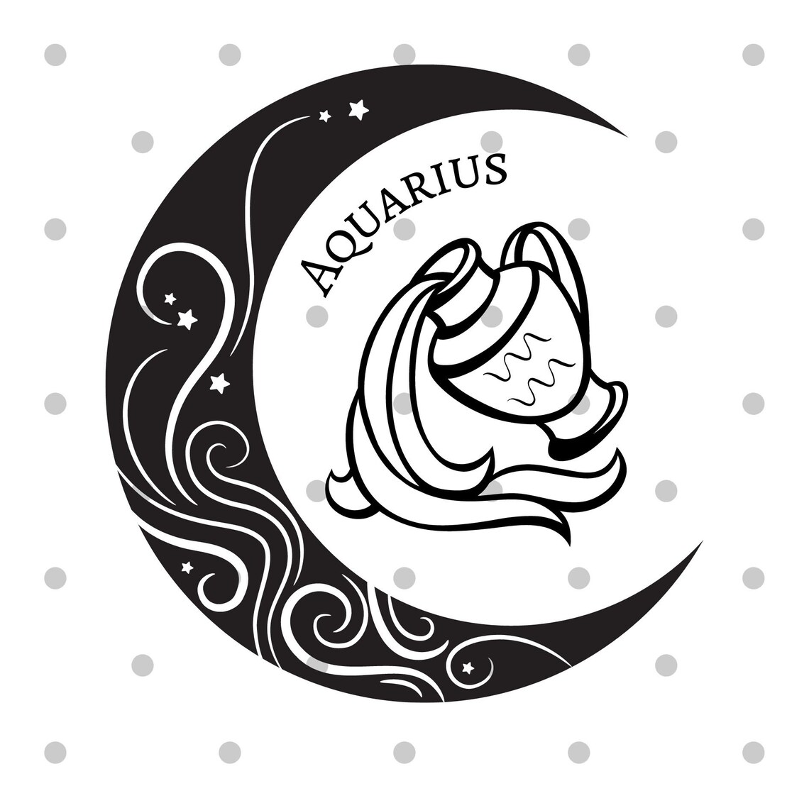 Aquarius, Astrology, Zodiac, Air Sign, January 20 - February 18, SVG ...