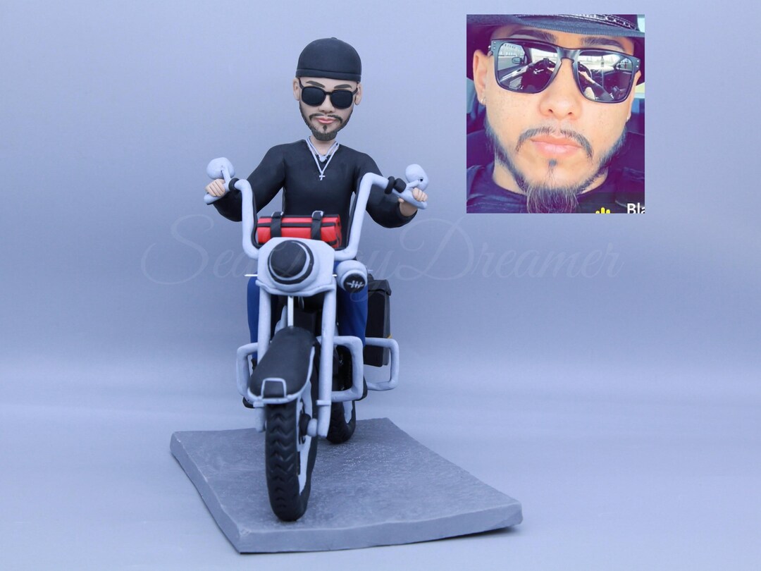 Custom Dad Bobblehead on Motorcycle, Customized Motorbike Rider ...