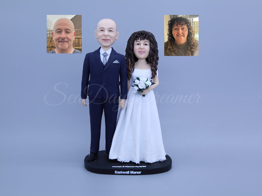 Custom Wedding Cake Topper Figurine, Personalized Wedding Cake Topper ...