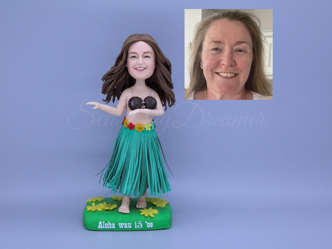 Custom Hula Girl Dashboard, Hula Dancer Doll, Custom Female Bobblehead ...