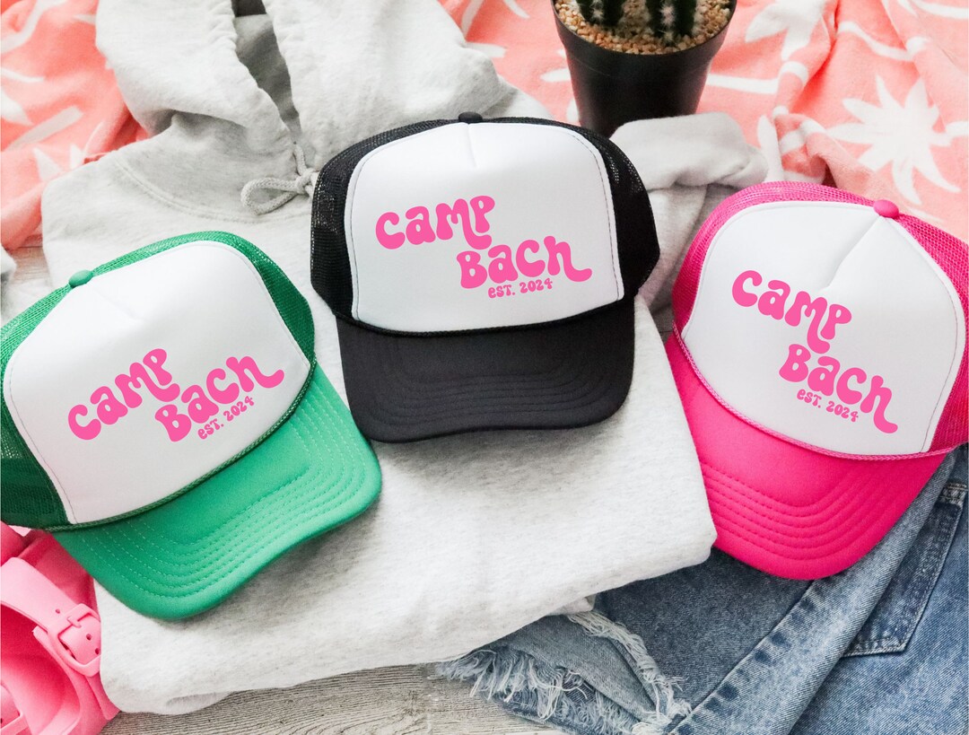Custom Camp Bachelorette Hats, Camp Bach Trucker Hats, Custom Bridal ...