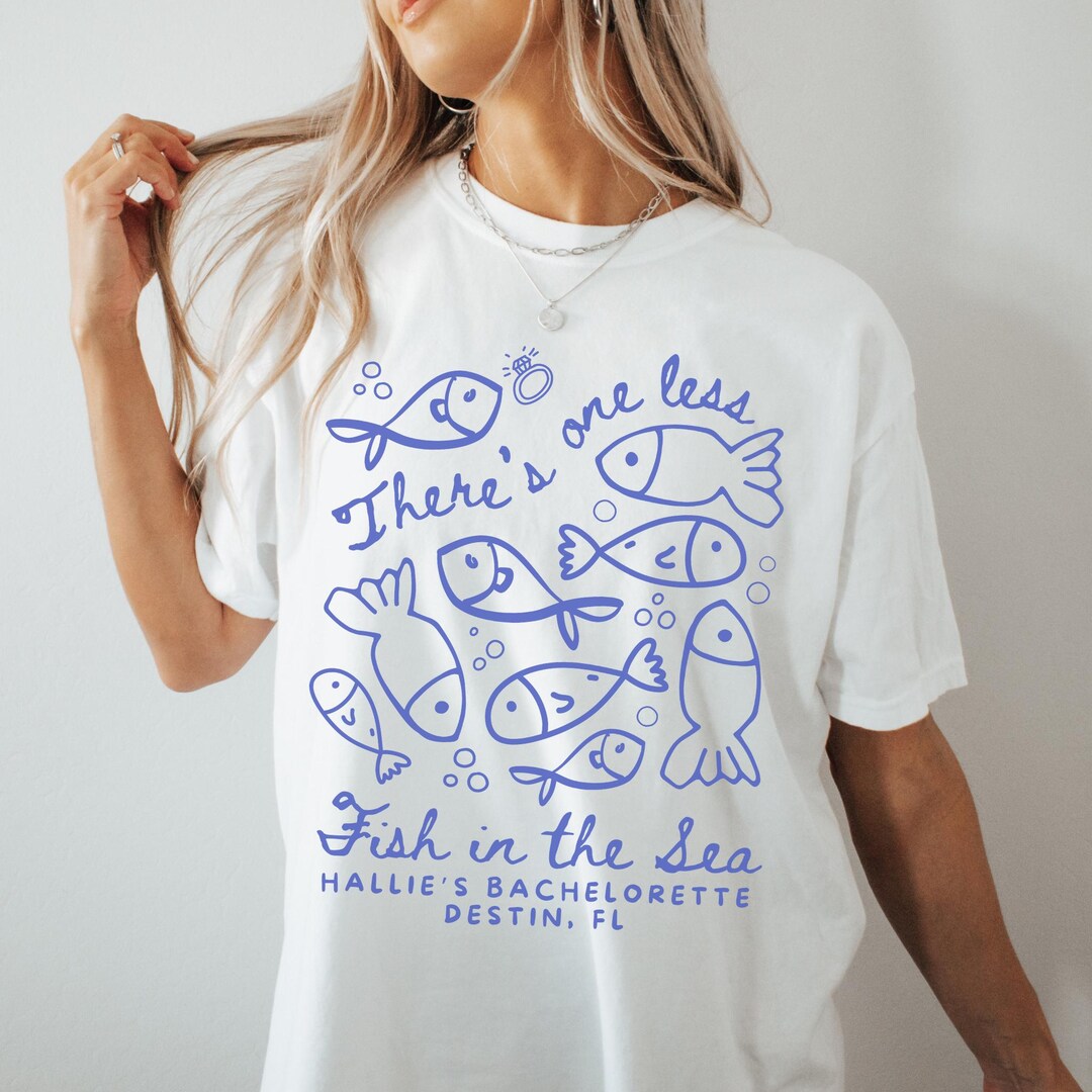 One Less Fish in the Sea Beach Bachelorette Shirt Fishing Bach Party ...