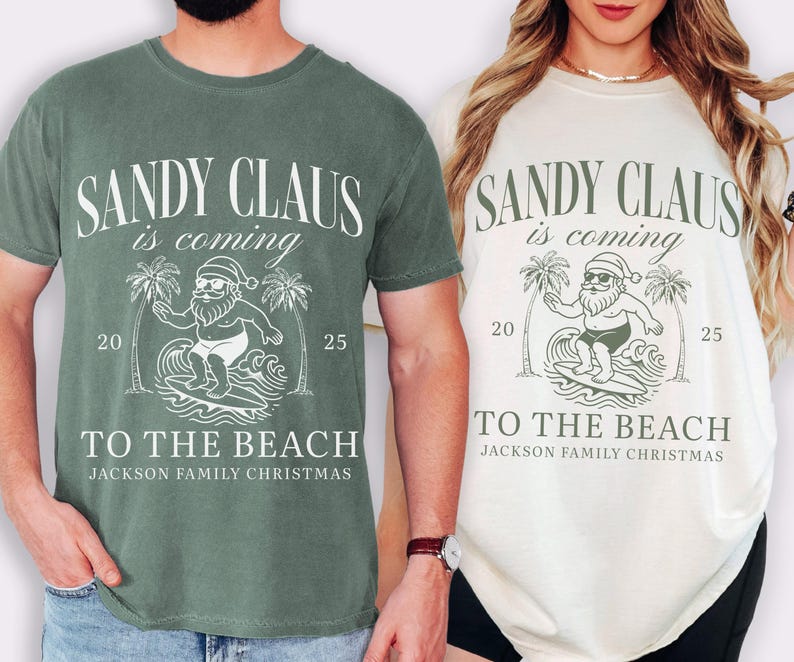 Custom Tropical Family Christmas Shirts Comfort Colors Personalized ...
