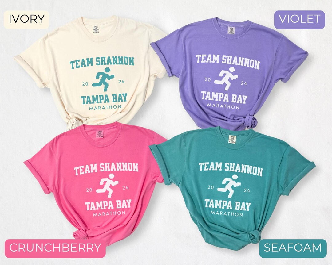 Custom Marathon Support Crew Shirt Comfort Colors® Supporter Team Group ...