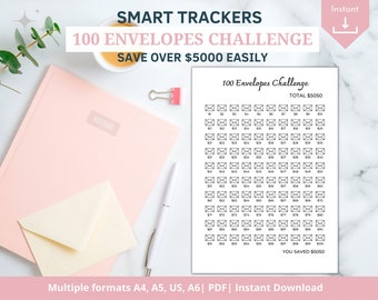 100 Envelope Challenge, Mini Savings Challenge, Money Challenge, A6 ...