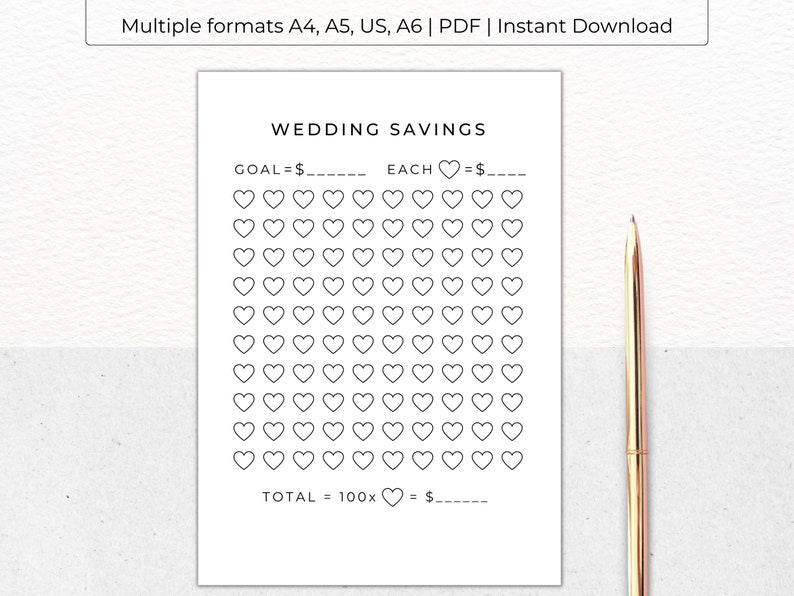 WEDDING SAVINGS FUND Tracker Printable - Wedding Savings, Wedding Fund ...