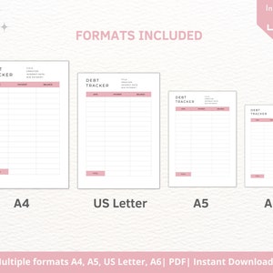 DEBT TRACKERS Template Printable - Debt Payoff Log, Debt Planner, Debt ...