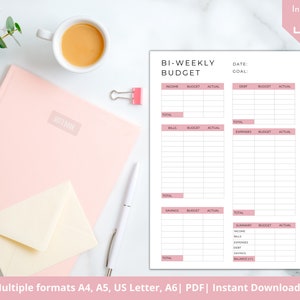 BI-WEEKLY BUDGET Printable Template - Paycheck Budget Printable, Budget ...