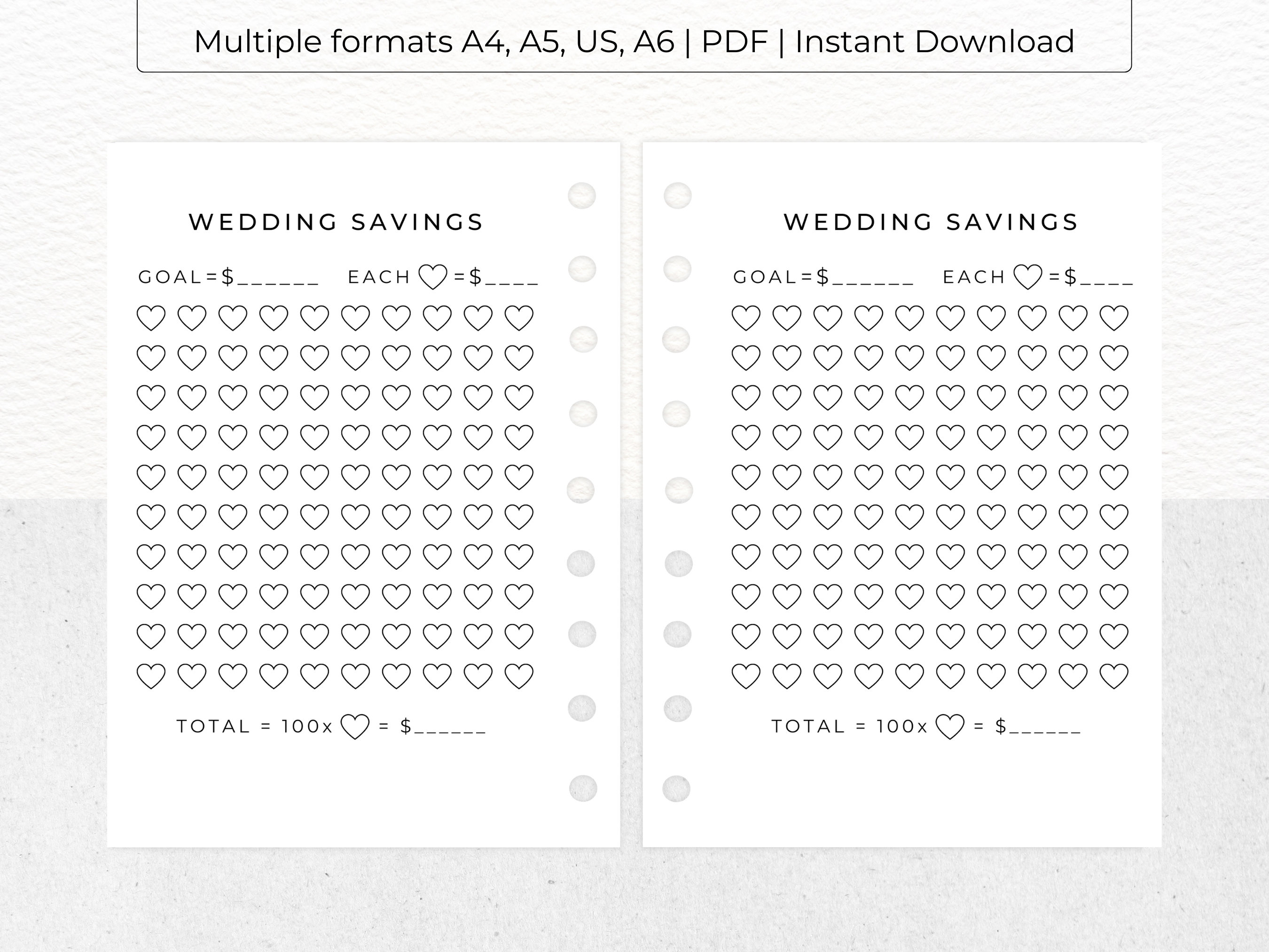 WEDDING SAVINGS FUND Tracker Printable Wedding Savings, Wedding Fund ...