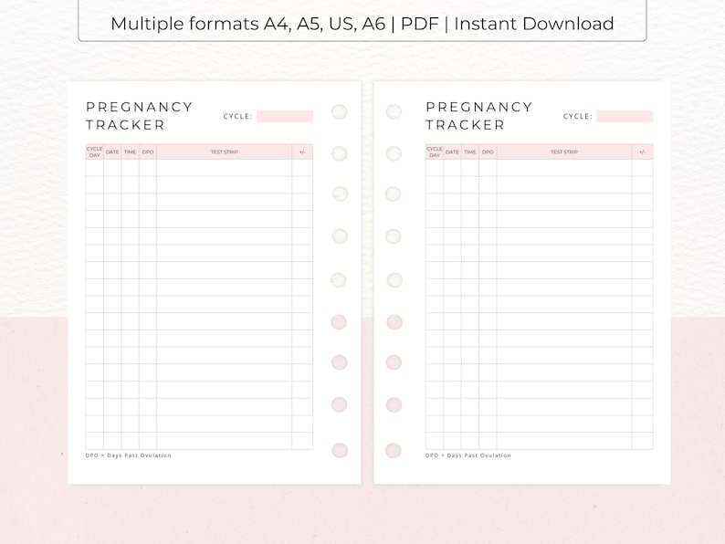 PREGNANCY HGC TRACKER Printable - Fertility Tracker, Pregnancy Line ...