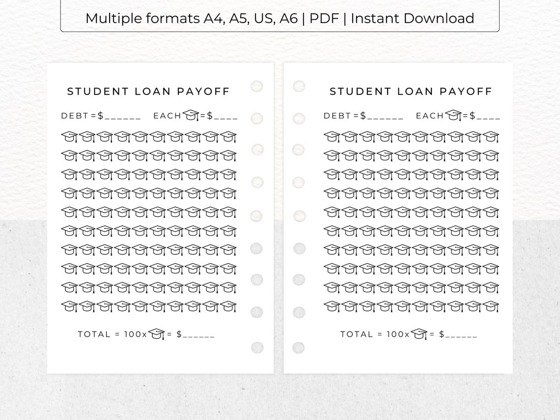 STUDENT LOAN PAYOFF Tracker Printable - Student Loan Sink, Pay off the ...