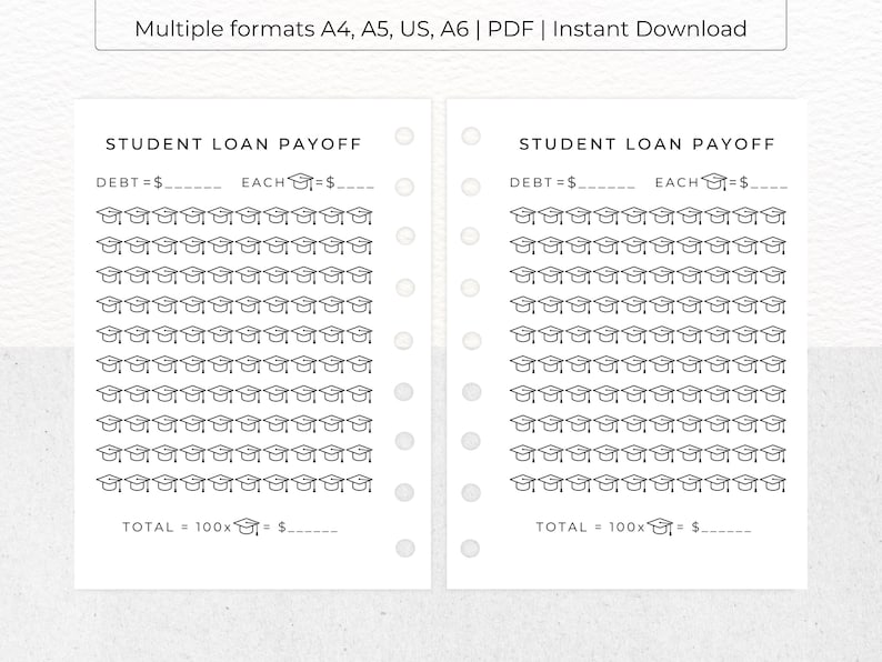 STUDENT LOAN PAYOFF Tracker Printable - Student Loan Sink, Pay off the ...