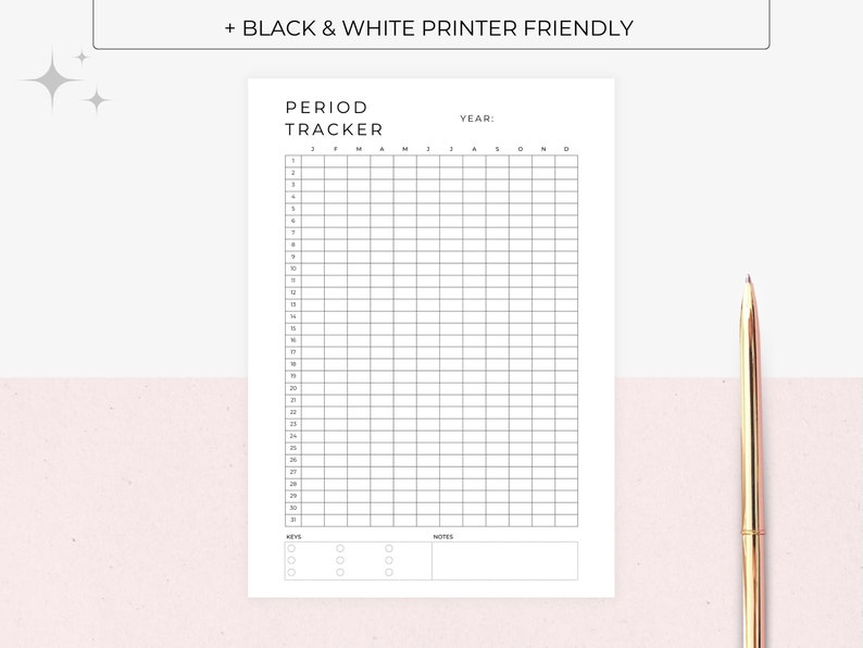 PERIOD TRACKER Printable - Cycle Tracker, Yearly Period Log, Period ...