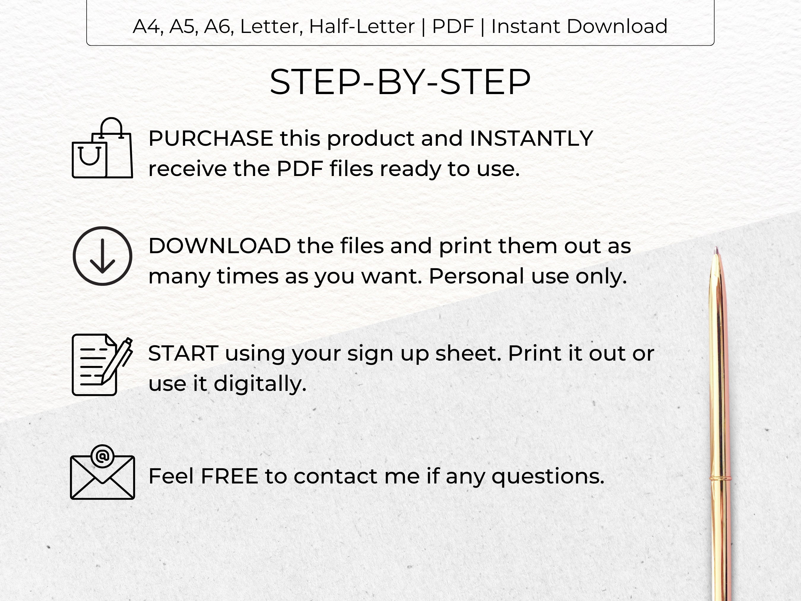 SIGN UP SHEET Template Printable - Email Sign up Form, School Sign up ...