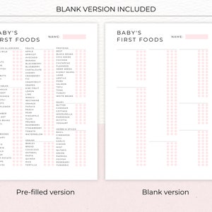 Baby's FIRST FOOD Checklist Printable Baby First 100 Foods, Baby Food ...
