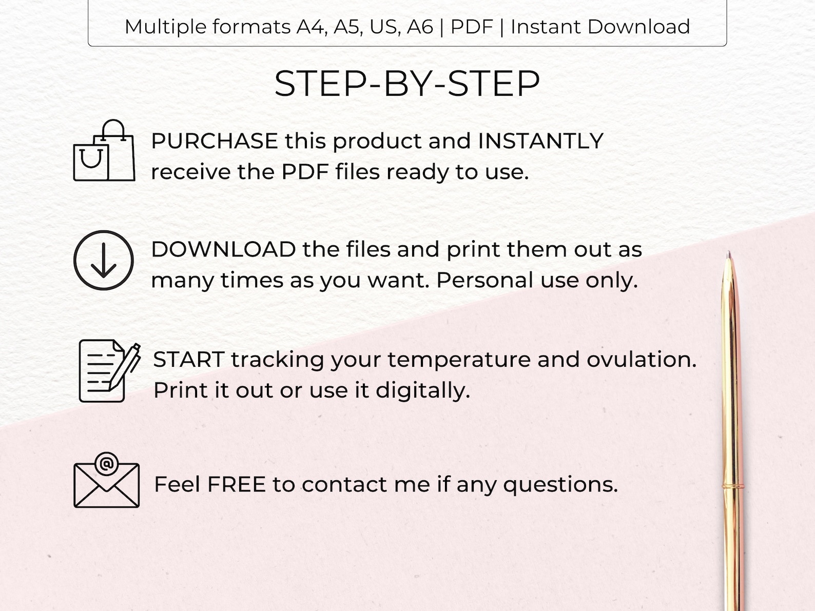 BASAL BODY Temperature & Ovulation Tracker Printable - BBT Chart ...
