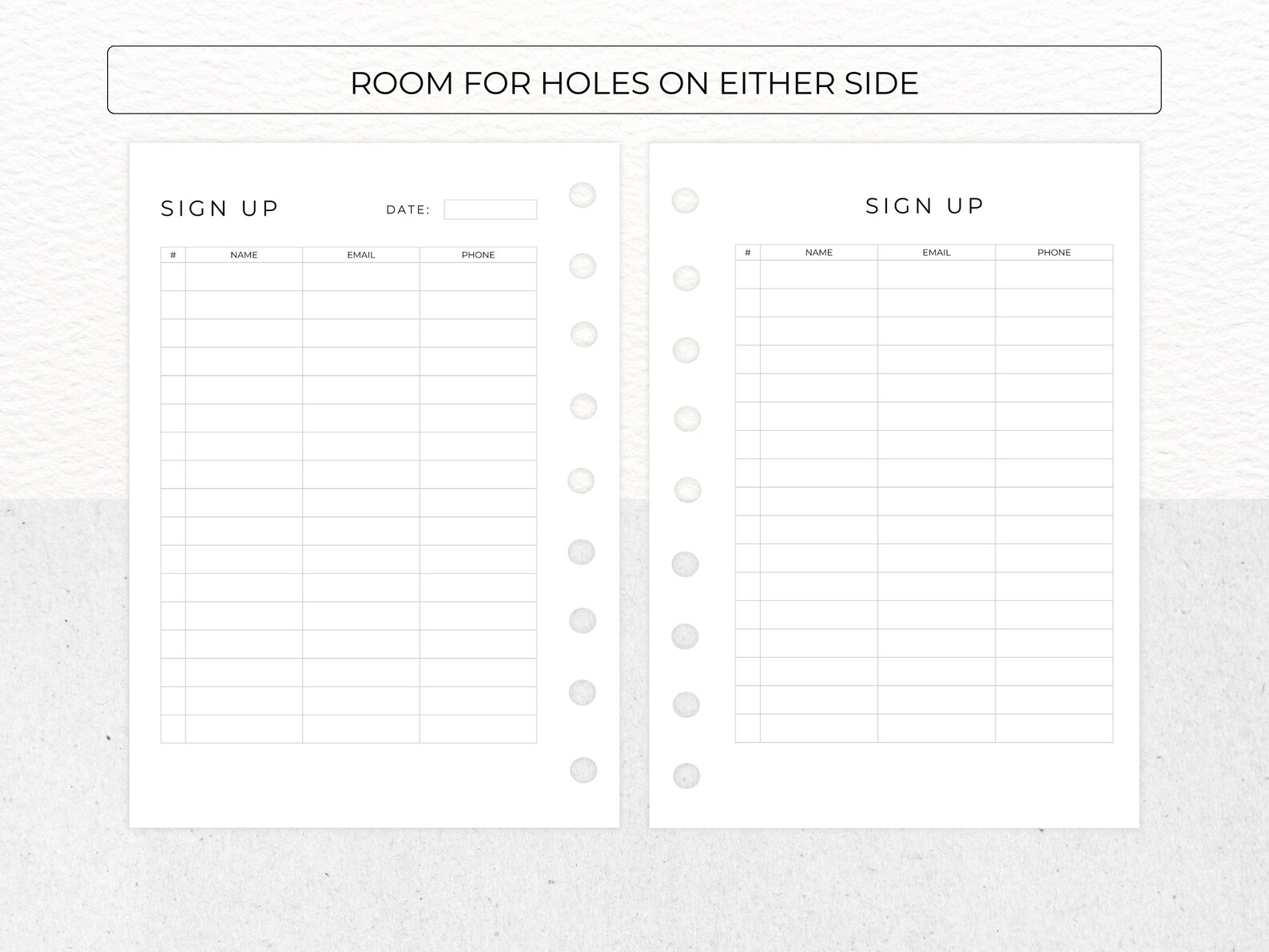 SIGN UP SHEET Template Printable - Email Sign up Form, School Sign up ...