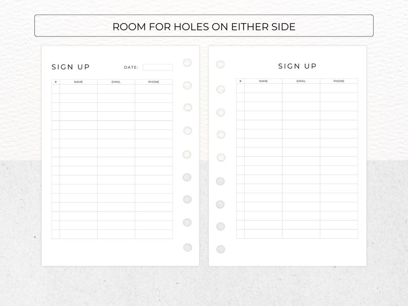 SIGN UP SHEET Template Printable - Email Sign up Form, School Sign up ...