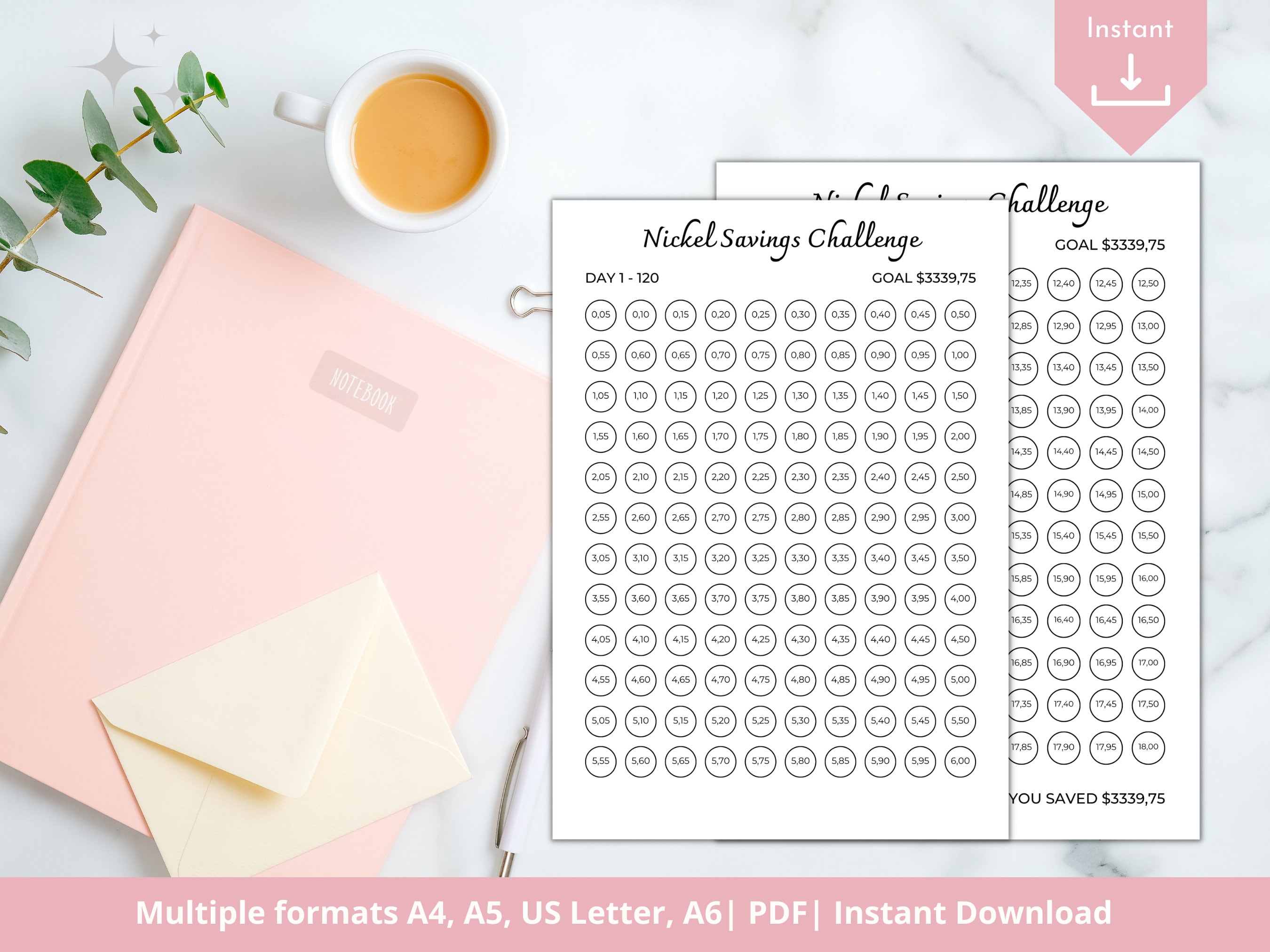 NICKEL SAVINGS CHALLENGE - Money Savings Challenge, 365 Days Savings ...