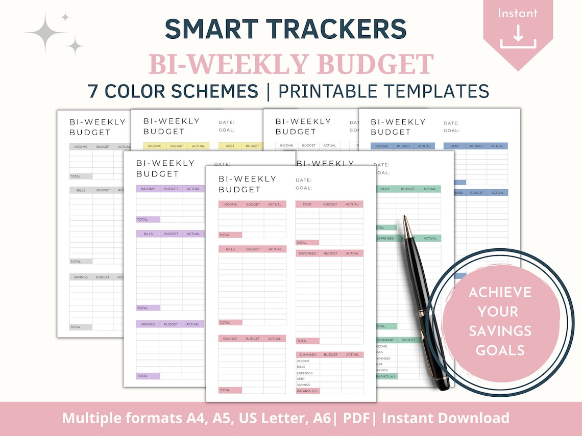 BI-WEEKLY BUDGET Printable Template Paycheck Budget - Etsy