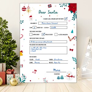CHRISTMAS WISH LIST for Kids - Printable Holidays Wish, Dear Santa ...