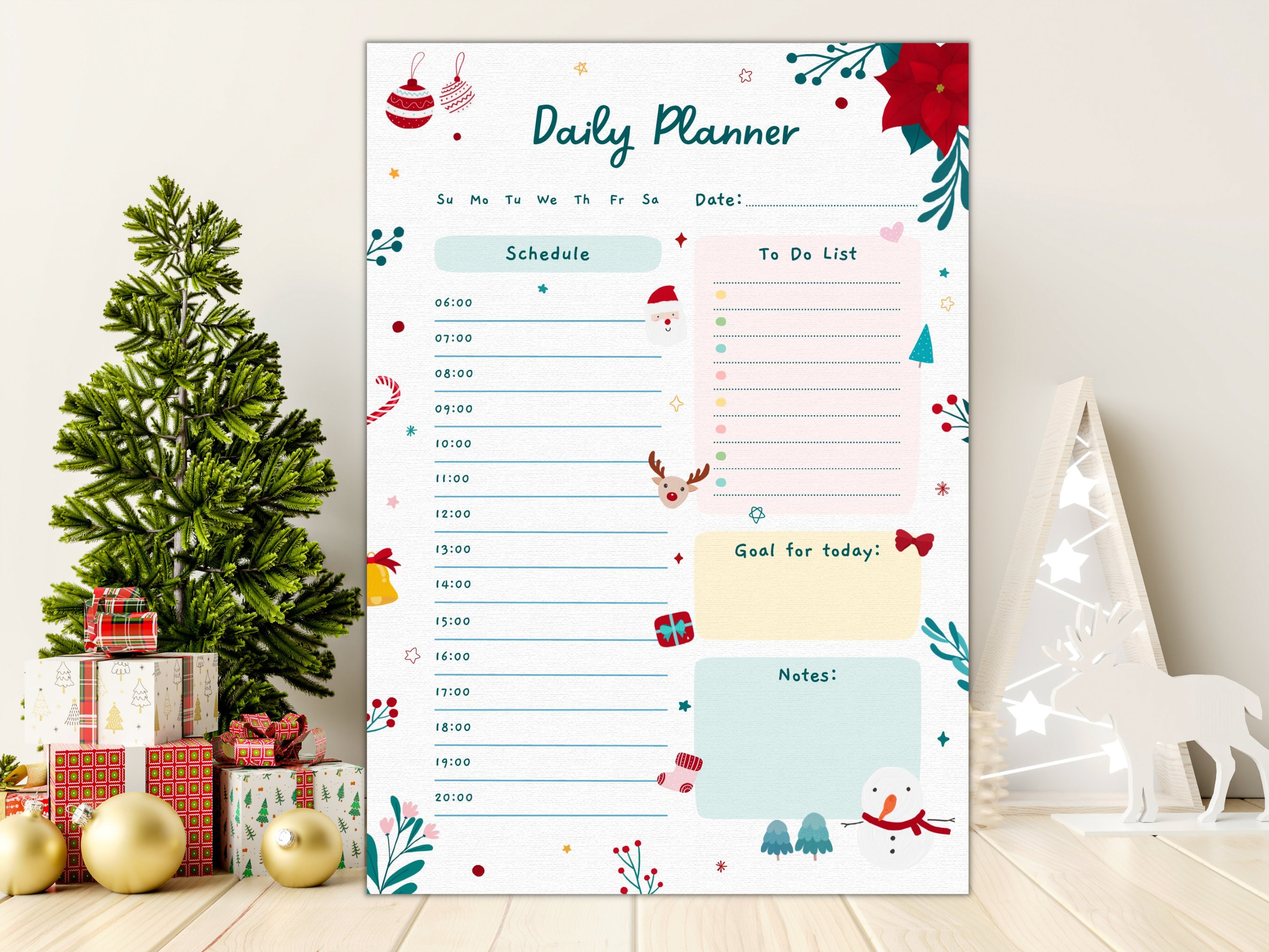 CHRISTMAS DAILY PLANNER - Printable Christmas Planner, Daily Xmas ...