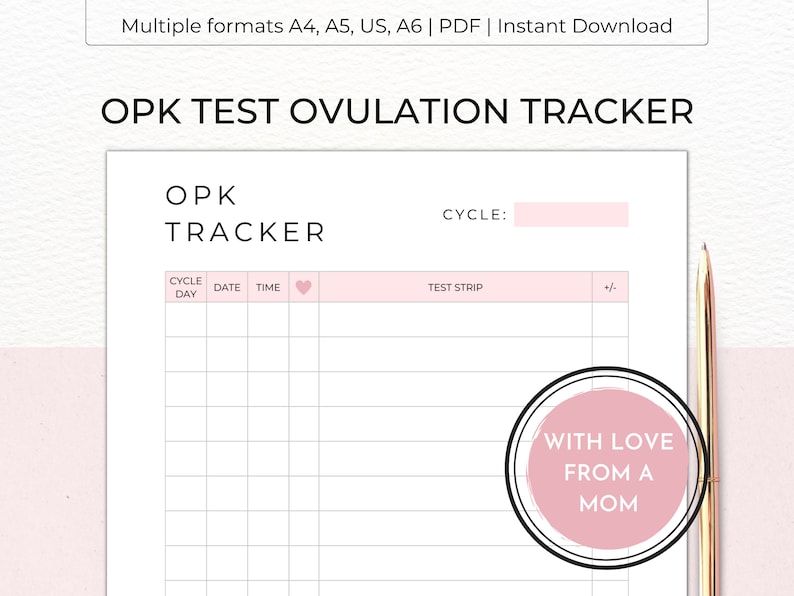 OPK Test OVULATION TRACKER Printable - Fertility Tracker, Opk Ovulation ...