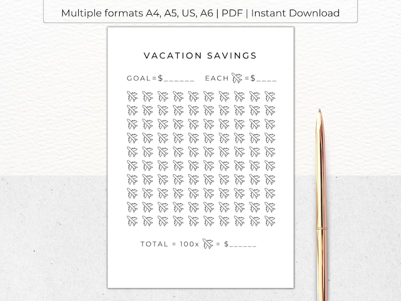 VACATION SAVINGS FUND Tracker Printable - Vacations Savings, Vacations ...