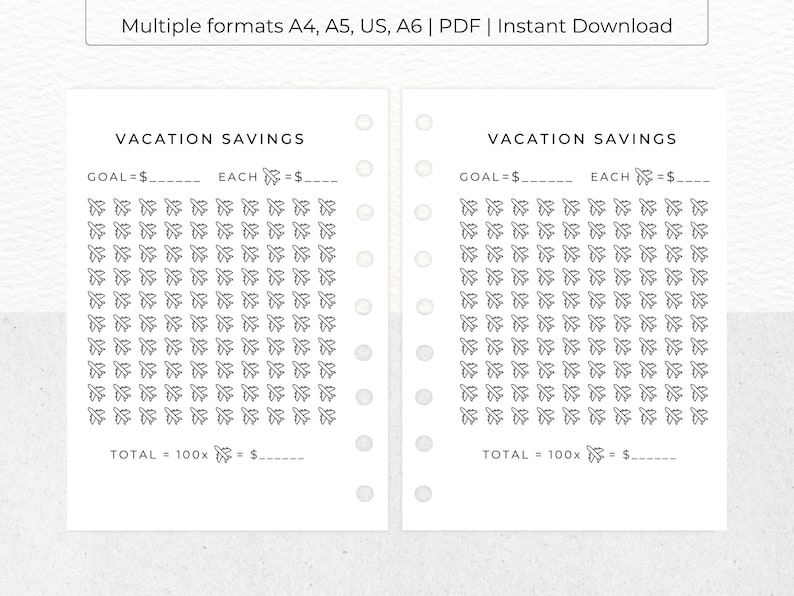 VACATION SAVINGS FUND Tracker Printable - Vacations Savings, Vacations ...