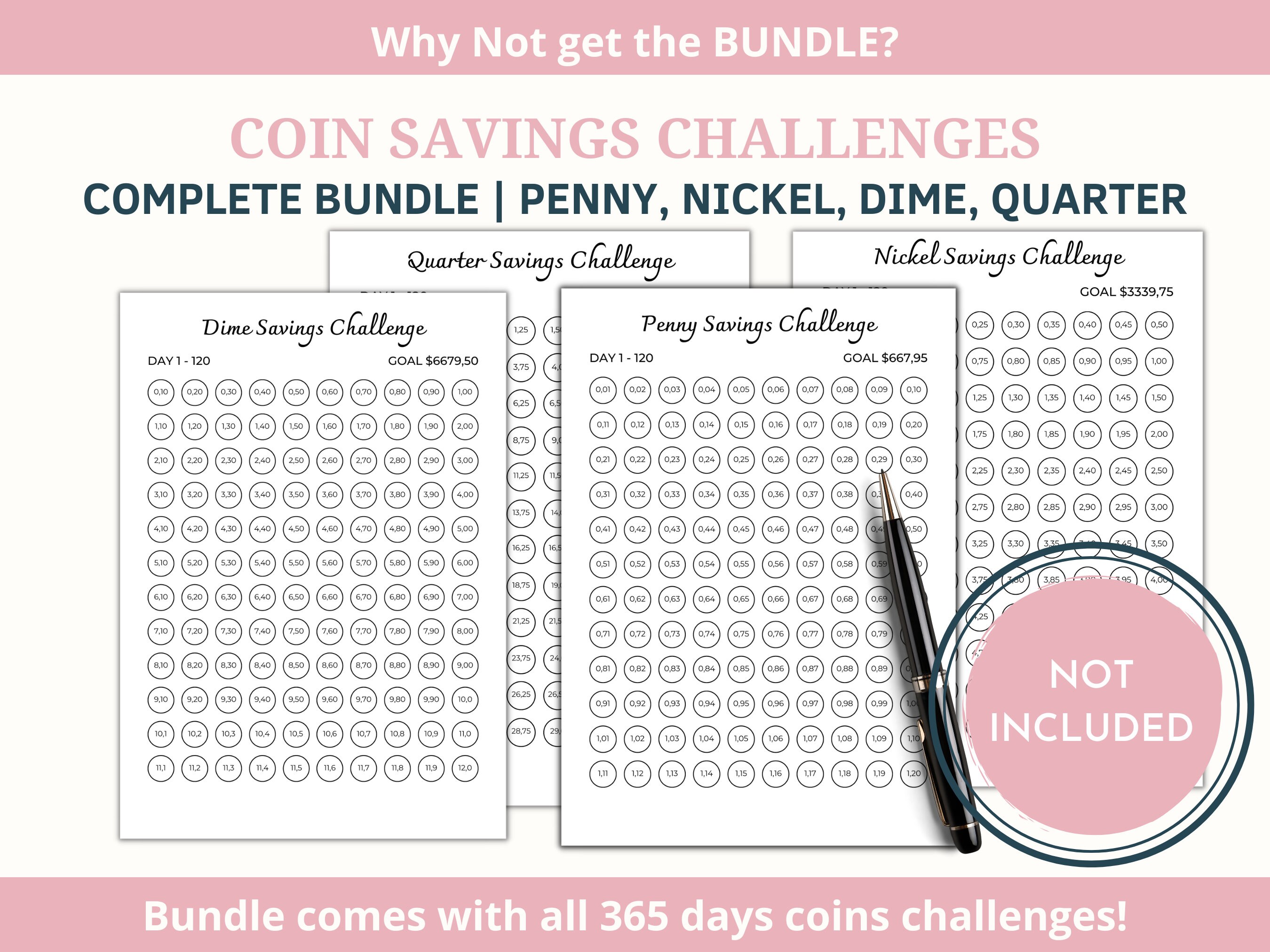 NICKEL SAVINGS CHALLENGE - Money Savings Challenge, 365 Days Savings ...