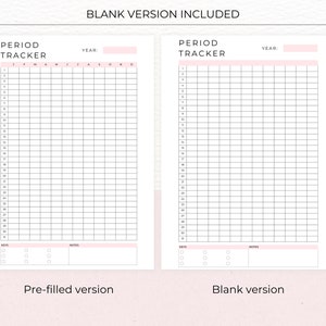 PERIOD TRACKER Printable Cycle Tracker, Yearly Period Log, Period ...