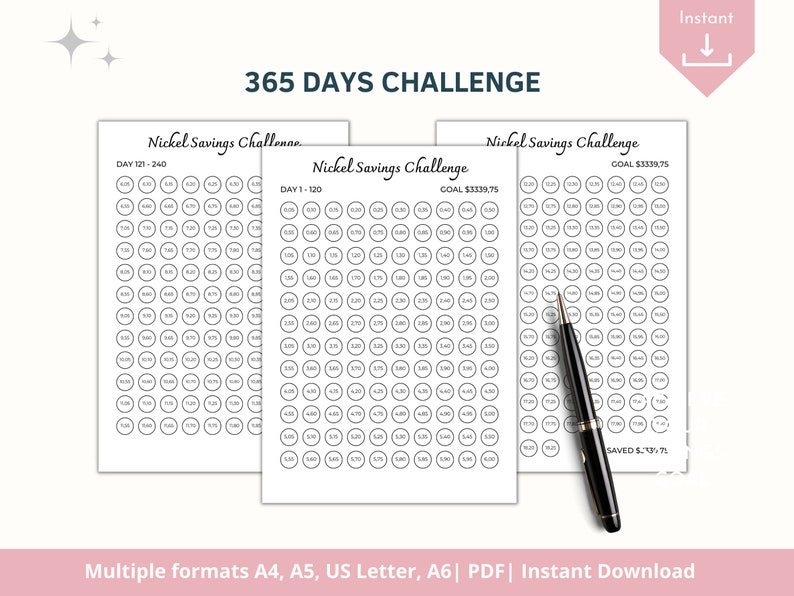 NICKEL SAVINGS CHALLENGE - Money Savings Challenge, 365 Days Savings ...