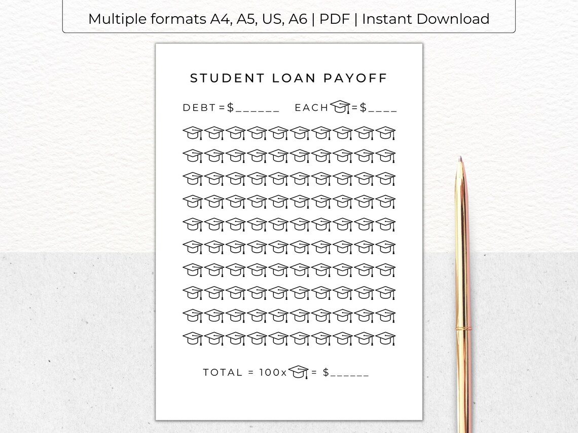 STUDENT LOAN PAYOFF Tracker Printable - Student Loan Sink, Pay off the ...