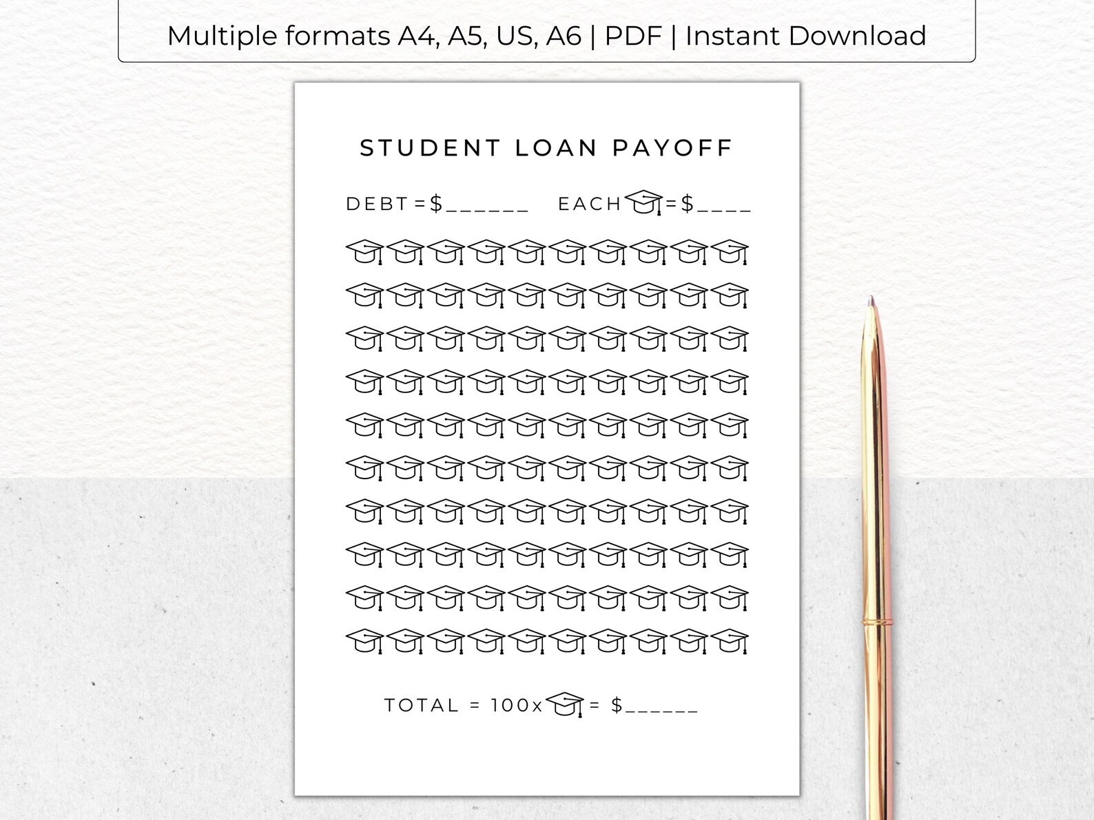 STUDENT LOAN PAYOFF Tracker Printable - Student Loan Sink, Pay off the ...