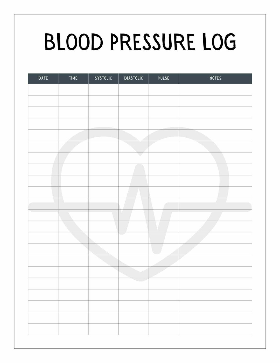 Blood Pressure Tracker Journal - Etsy