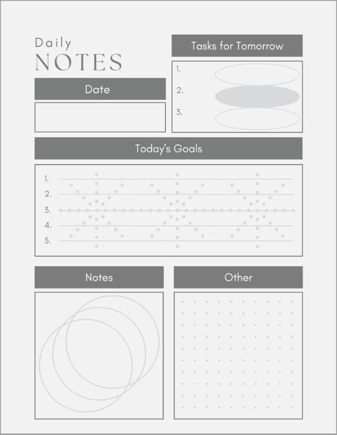 Single Sheet Daily Planner - Etsy
