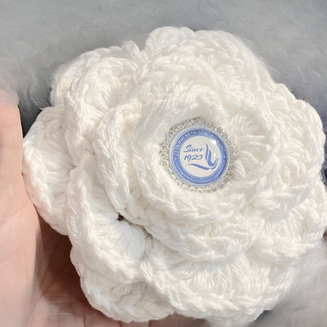 Zeta Phi Beta White Crocheted 100% Cotton 6.5 Inch Brooch - Etsy