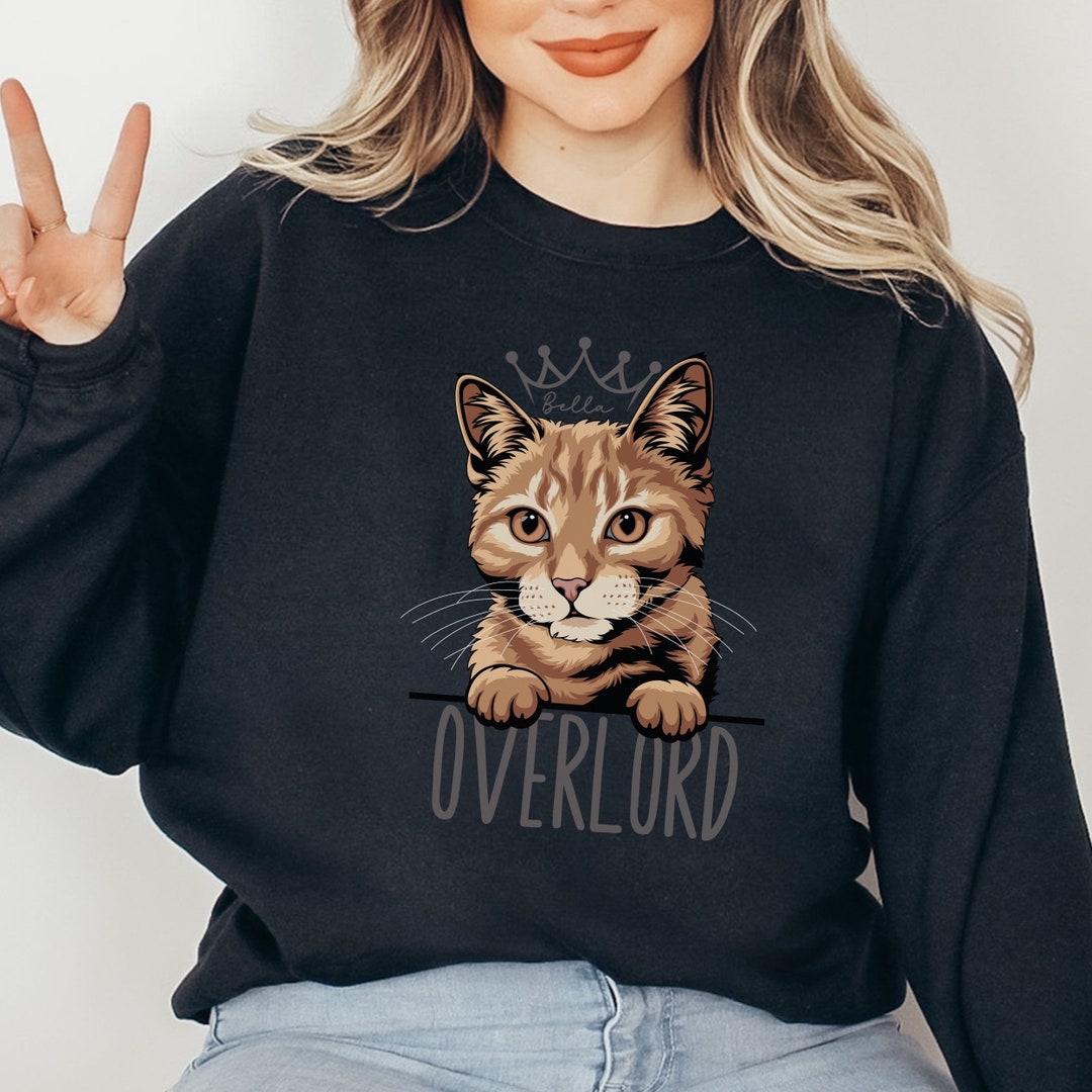 Orange Cat Sweatshirt Gift for Cat Lover, Ginger Tabby Funny Crewneck ...
