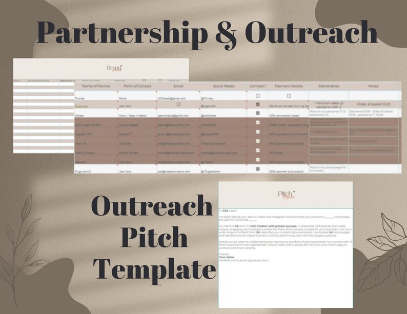 UGC | Influencer One-stop Editable Partnership & Outreach Tracker ...