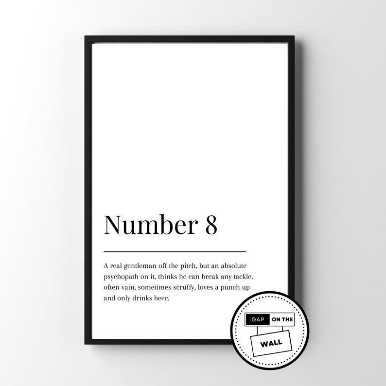 Number 8 Quote Number 8 Rugby Quote Rugby Fan Rugby Dad Rugby Print ...