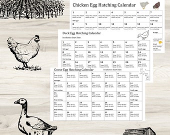 Printable Goose Egg Incubation Calendar - Etsy