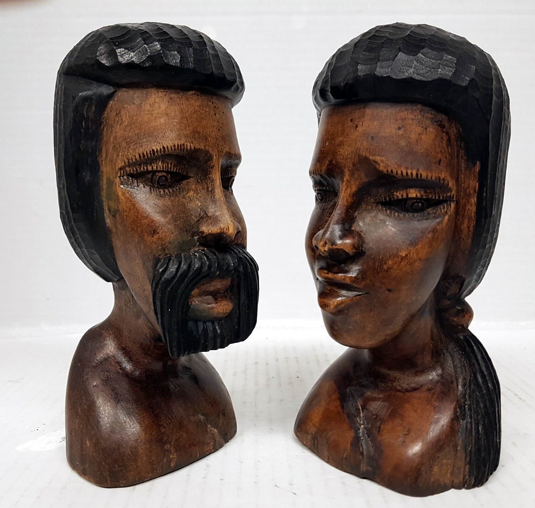Wooden Busts, African Wood Art, Tribal Art, Carved Busts, African ...