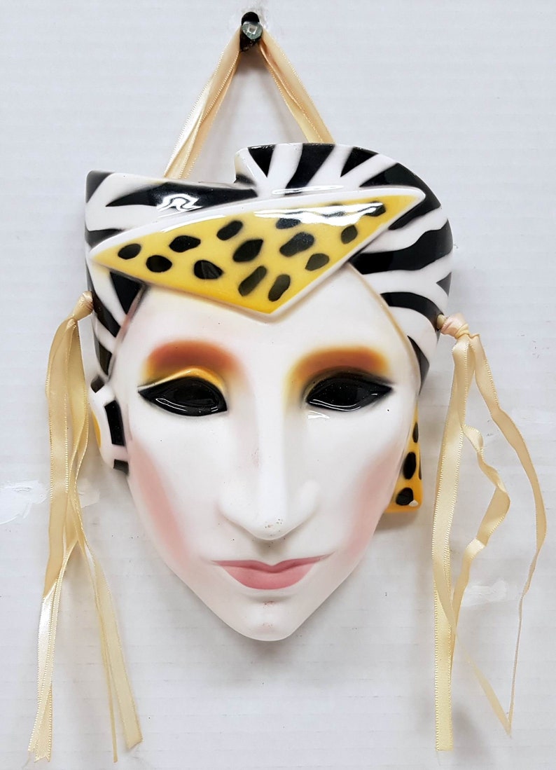Porcelain Mask, Mardi Gras Mask, 7in., Vintage Mask, Theatre Mask ...