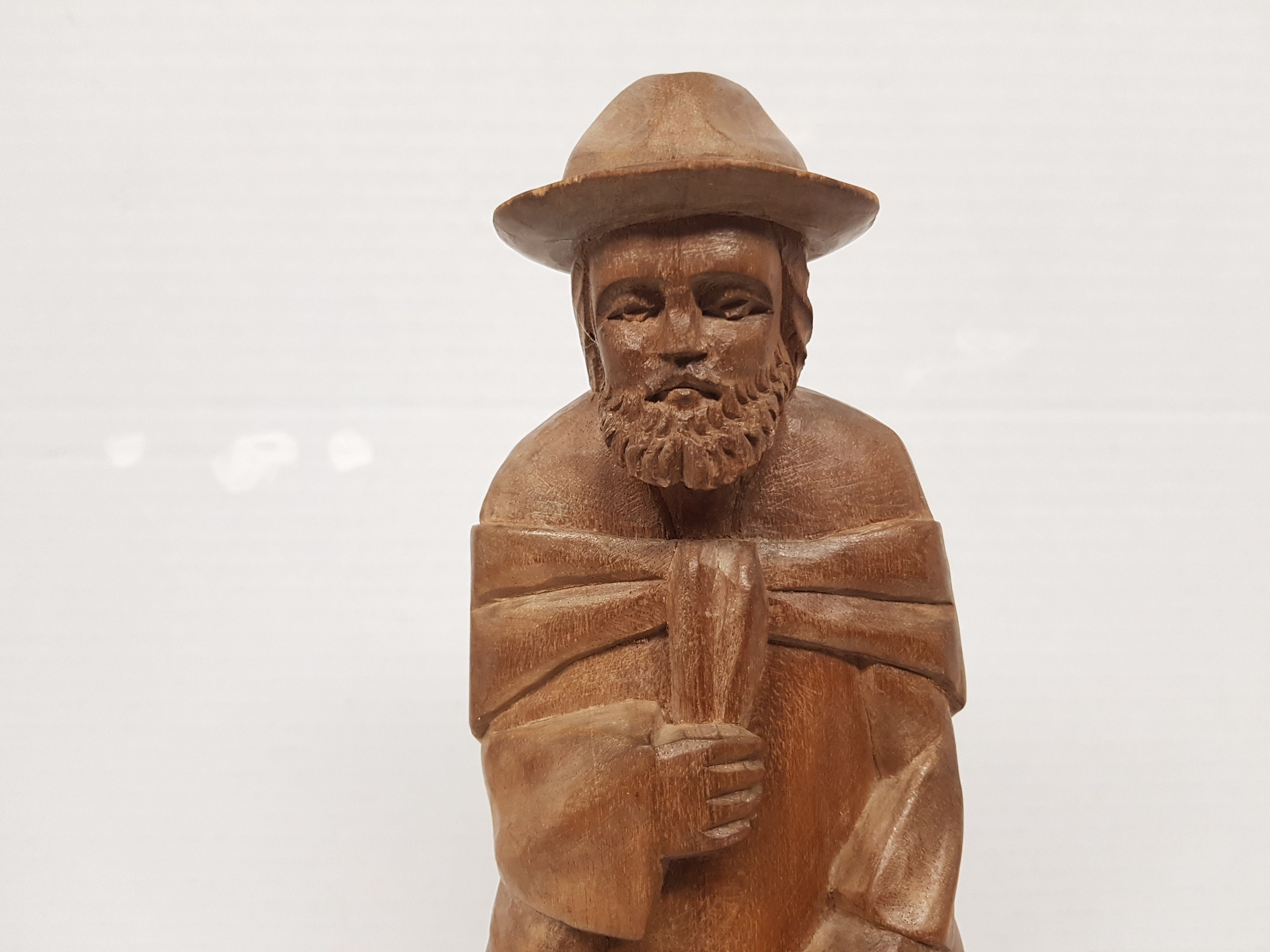 Old Man With Bag, Wood Carving, Wooden Old Man, Wood Carving Gift, for ...